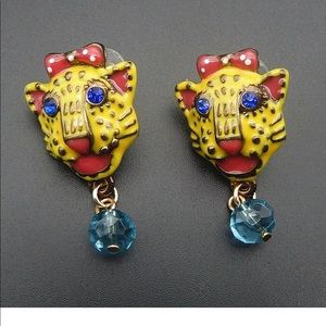 Jewelry | Tiger Polka Dot Bow Earrings | Poshmark